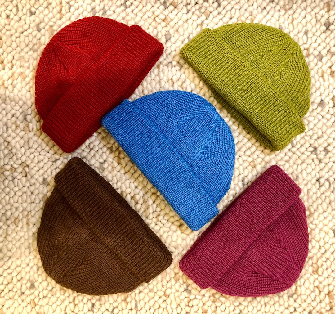 Colorful Mini Fishermans Beanie Knit Cuff Short Fishermans Beanie ...
