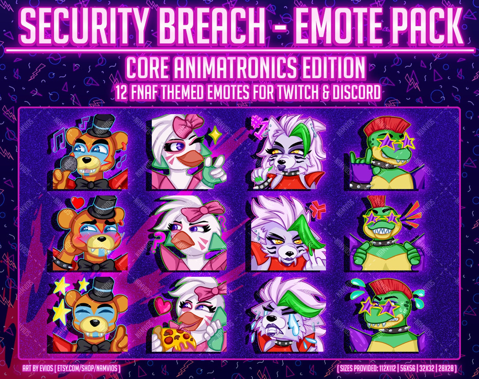 FNAF Security Breach Emotes - Etsy
