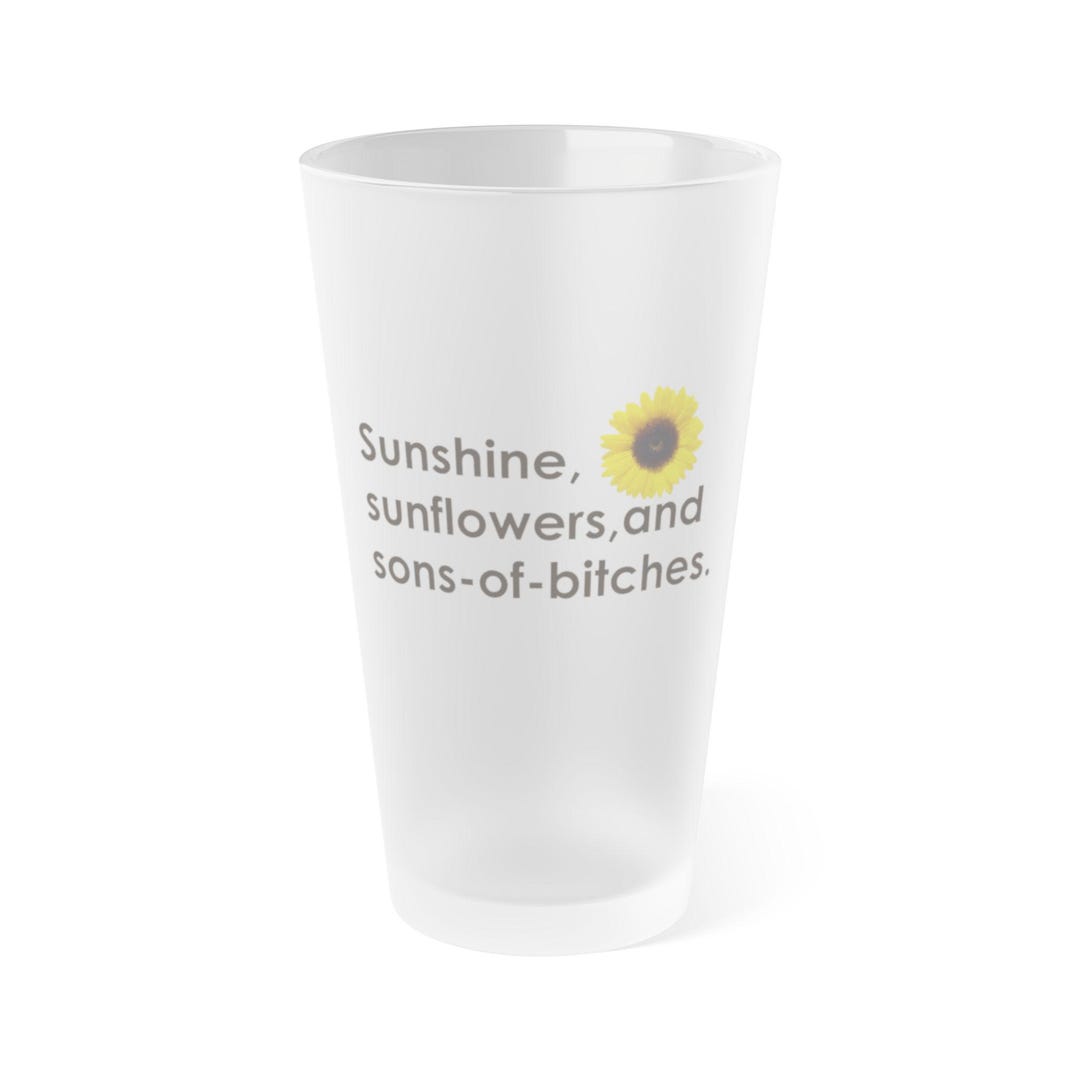 Three Kinds of Suns - Sunflower Frosted Pint Glass, 16oz - Etsy