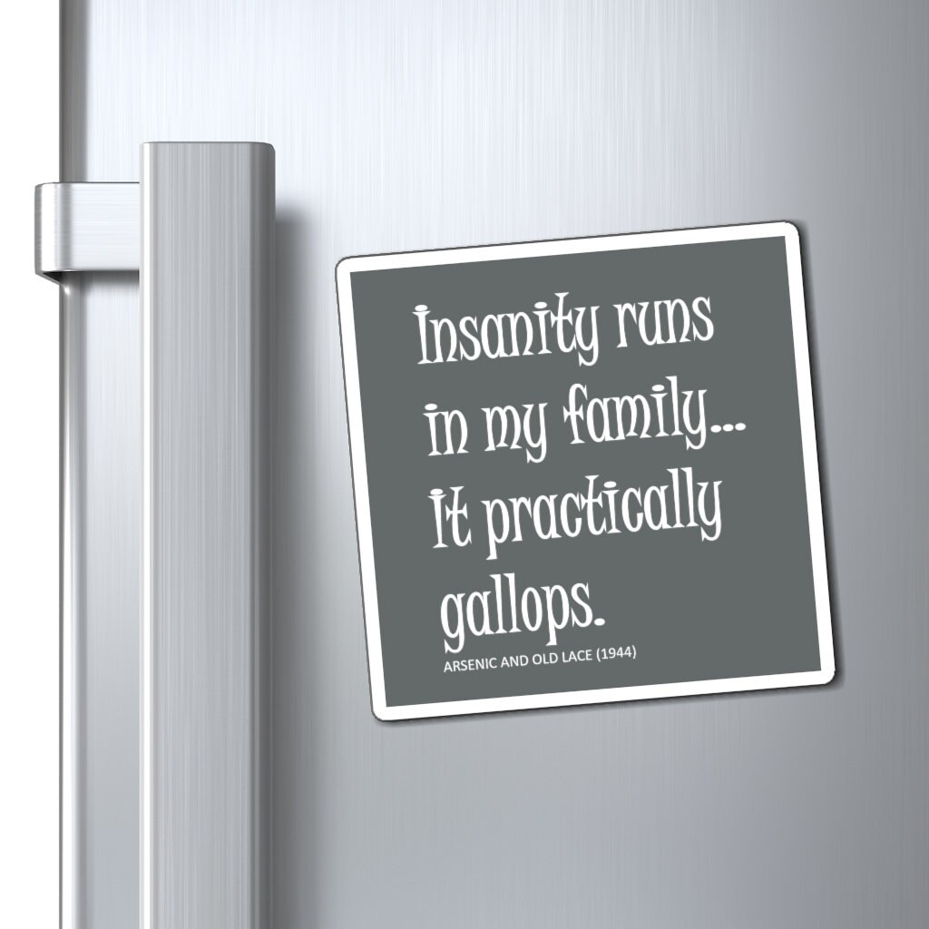 Insanity Runs in My Family...it Practically Gallops. Gray Magnets - Etsy