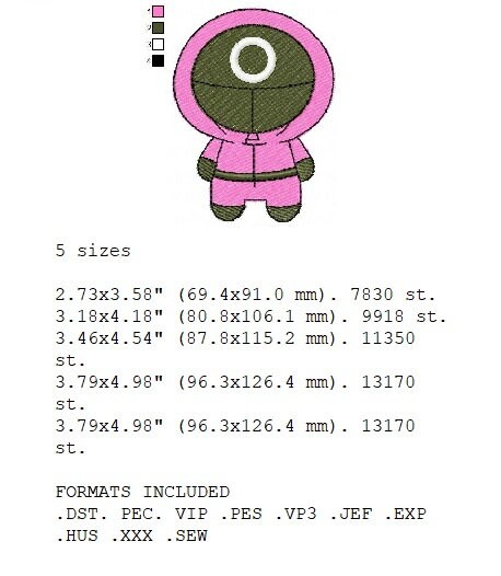 Embroidery Design "squid Game Circle" - Etsy