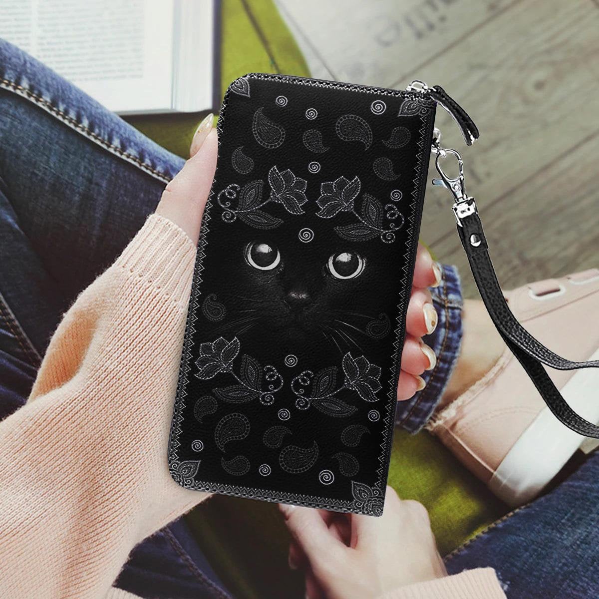 Black Cat Leather Wallet sold by MichaeRyan | SKU 24530037 | Printerval