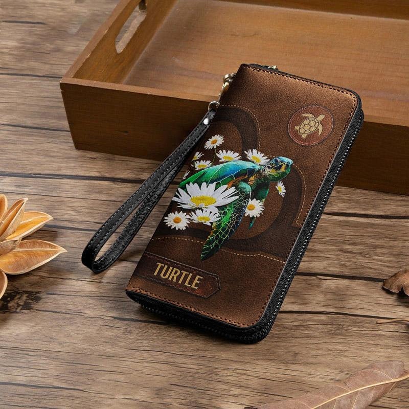 Turtle Daisy Leather Wallet sold by Maria Mony | SKU 24530507 | 40% OFF ...