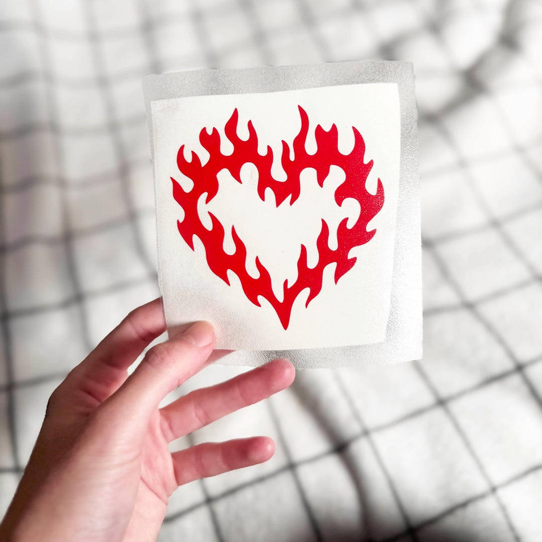 Fireheart Decal Stickers Goth Heart Bumper Sticker Y2K Heart Wings ...