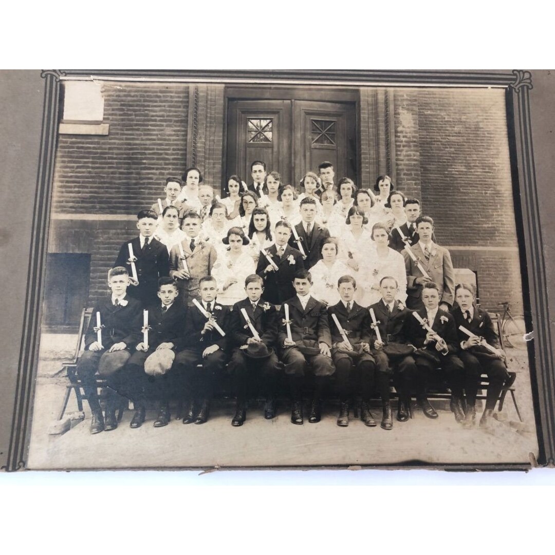 Antique Early 1900's Class Photo With Diploma's Black - Etsy Australia