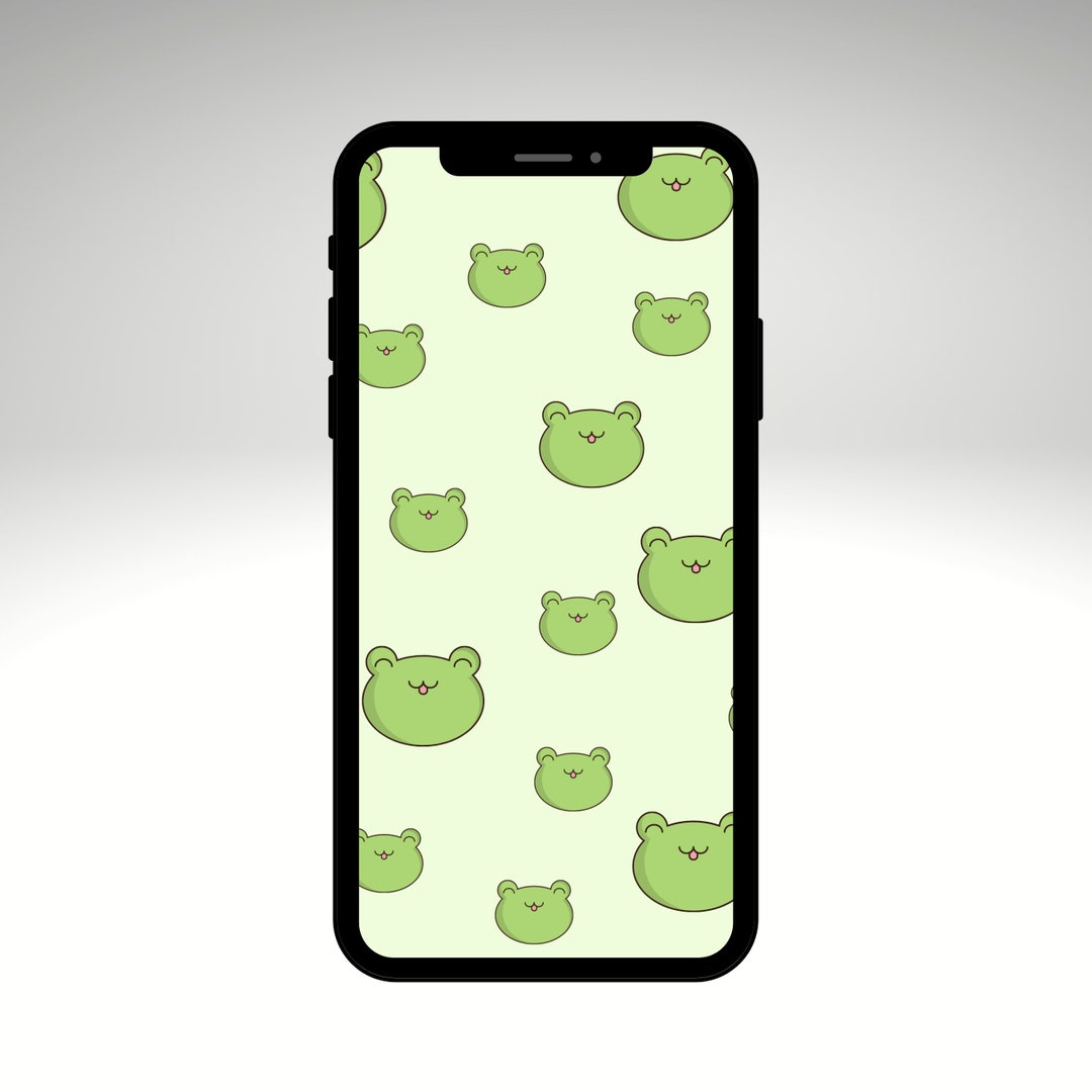 Frog Character Phone Wallpaper Cute iPhone Wallpaper Animal - Etsy