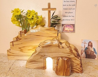 Wooden Empty Tomb Easter Nativity Scene Tomb Resurraction Easter Creche ...
