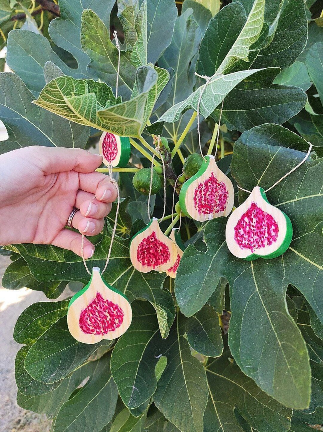 Wooden Fig Christmas Tree, Christmas Ornament Set, Woodturning ...