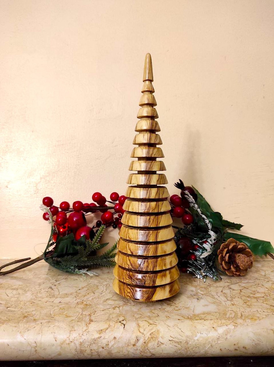 Olive Wood Tree Turned Wooden Tree Scandinavian Tree Scandinavian Style ...