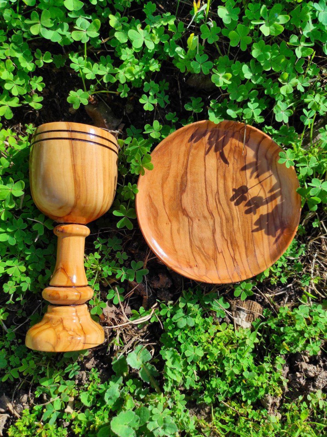 Olive Wood Communion Cup and Plate - First Communion Gift - Olive Wood ...