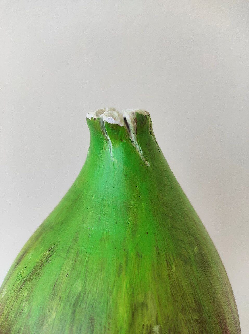 Wooden Extra Large Sculpture of Fig, Wooden Fig Green Brown Natural ...