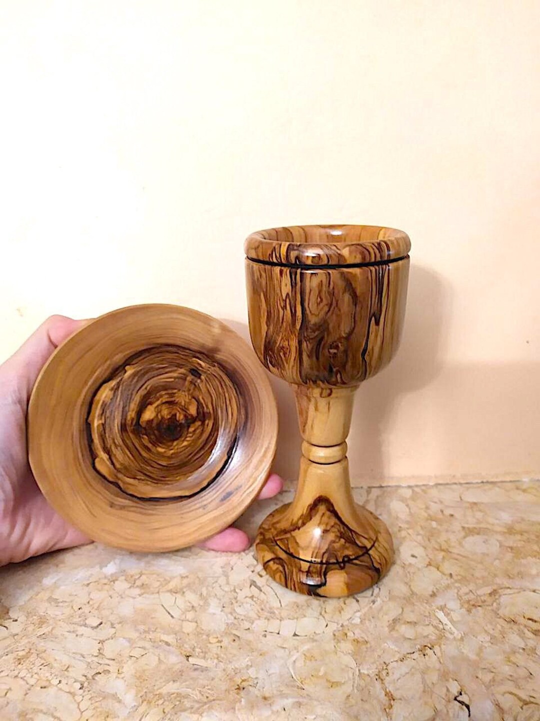Olive Wood Communion Cup and Plate First Communion Gift Catholic Gifts ...