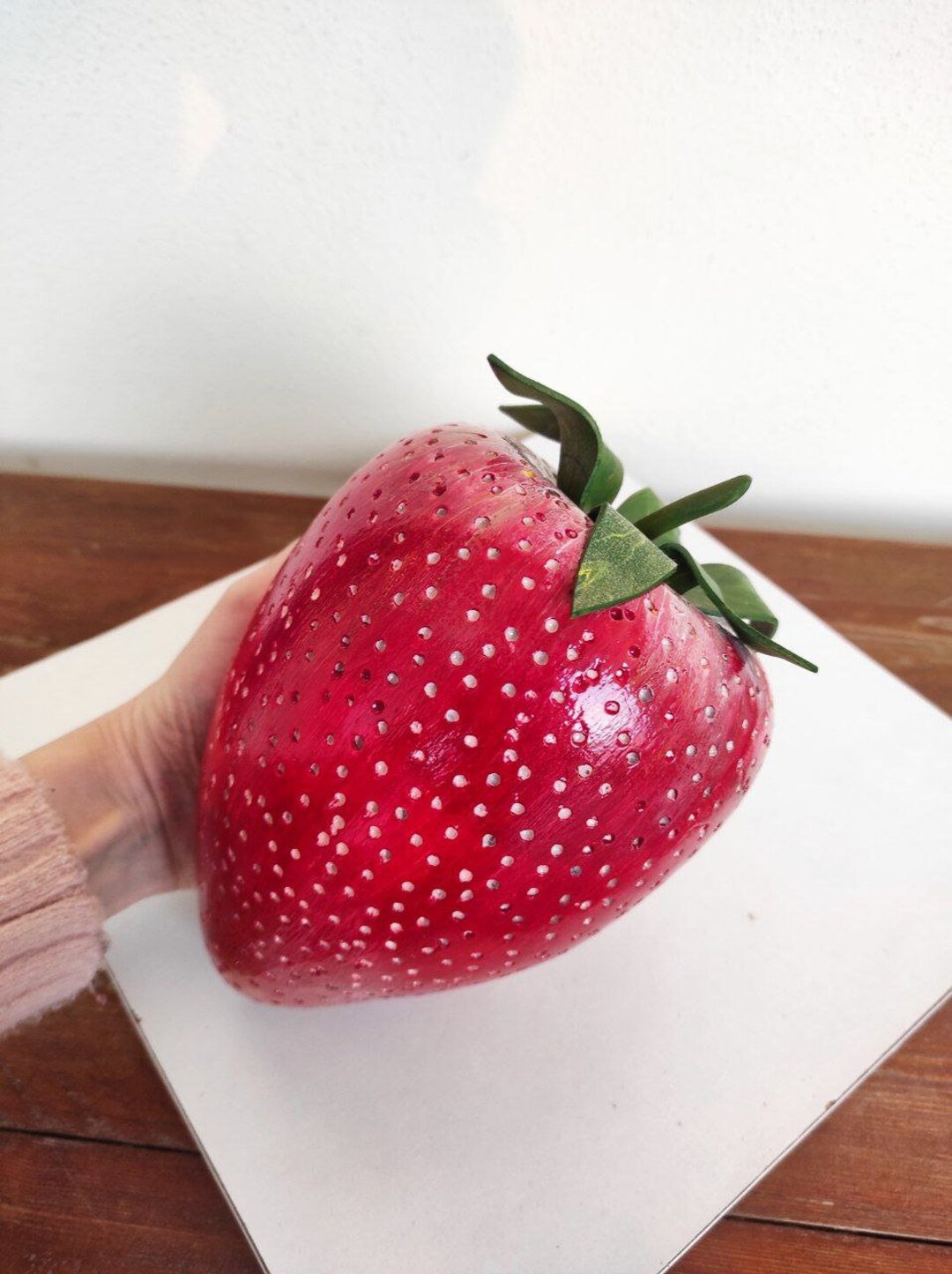 Giant Red Strawberry Wooden Sculpture, Strawberry Outdoor Garden ...