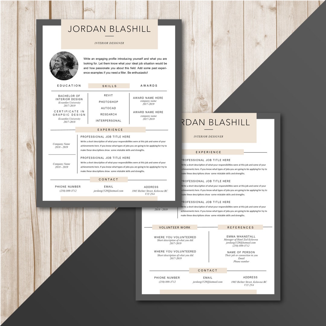 The Busy Bee's Resume Template - Etsy