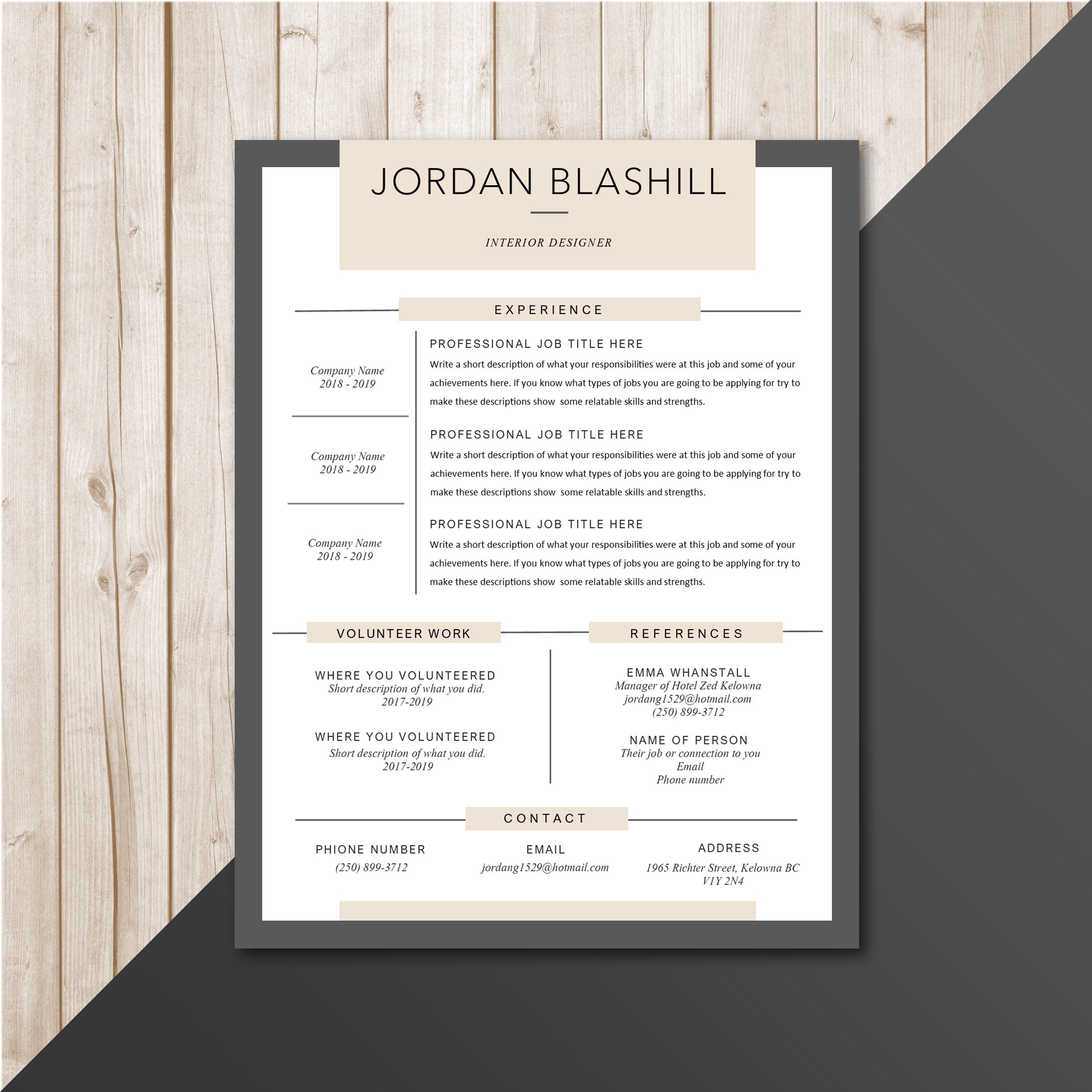 The Busy Bee's Resume Template - Etsy