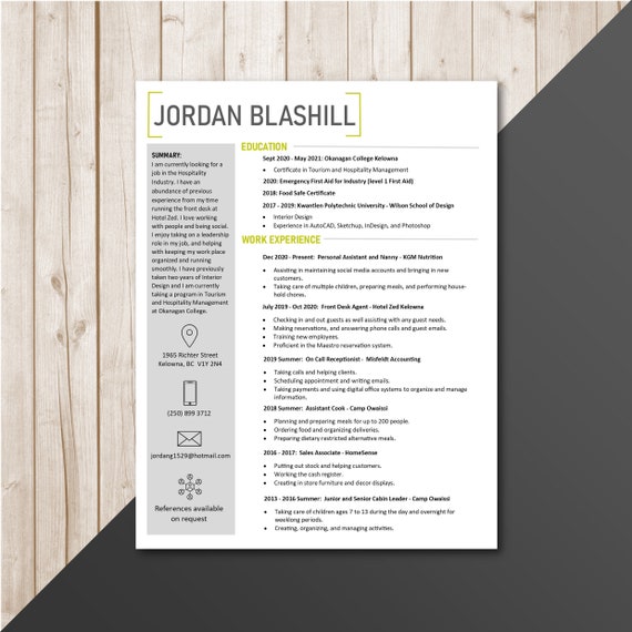 The Beginner's Resume Template | Etsy