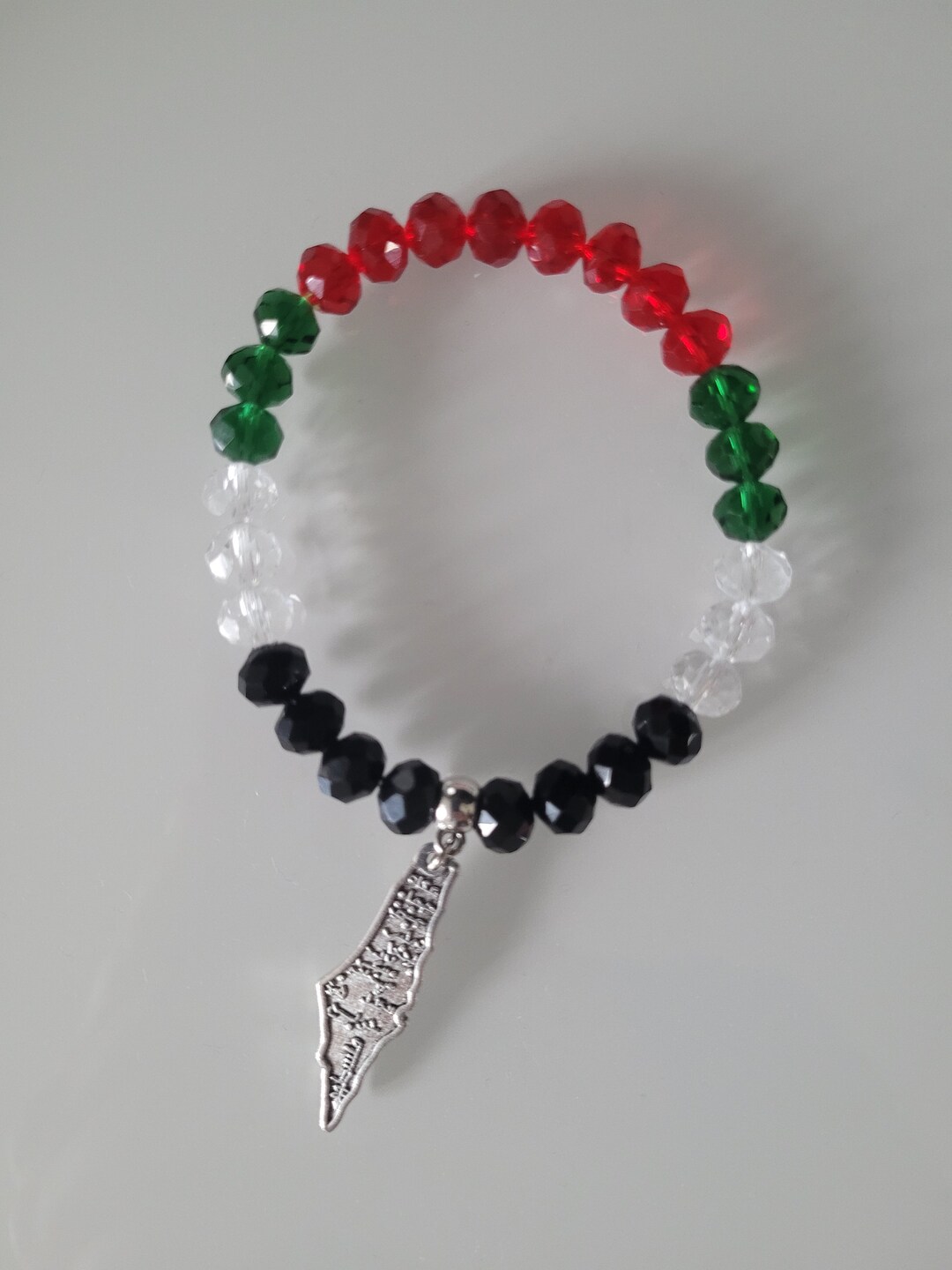 Palestine Bracelet Flag Colours and Map Crystal Bracelet - Etsy Australia