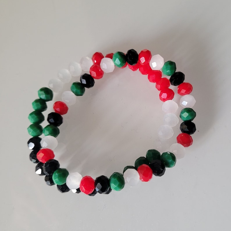 Palestine Bracelet Crystal Beads Flag Colours - Etsy
