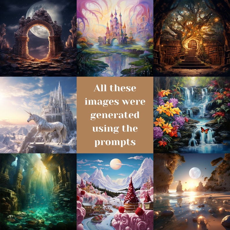 50 Midjourney Prompts, Fantasy Landscape Prompts, AI Art, Midjourney ...