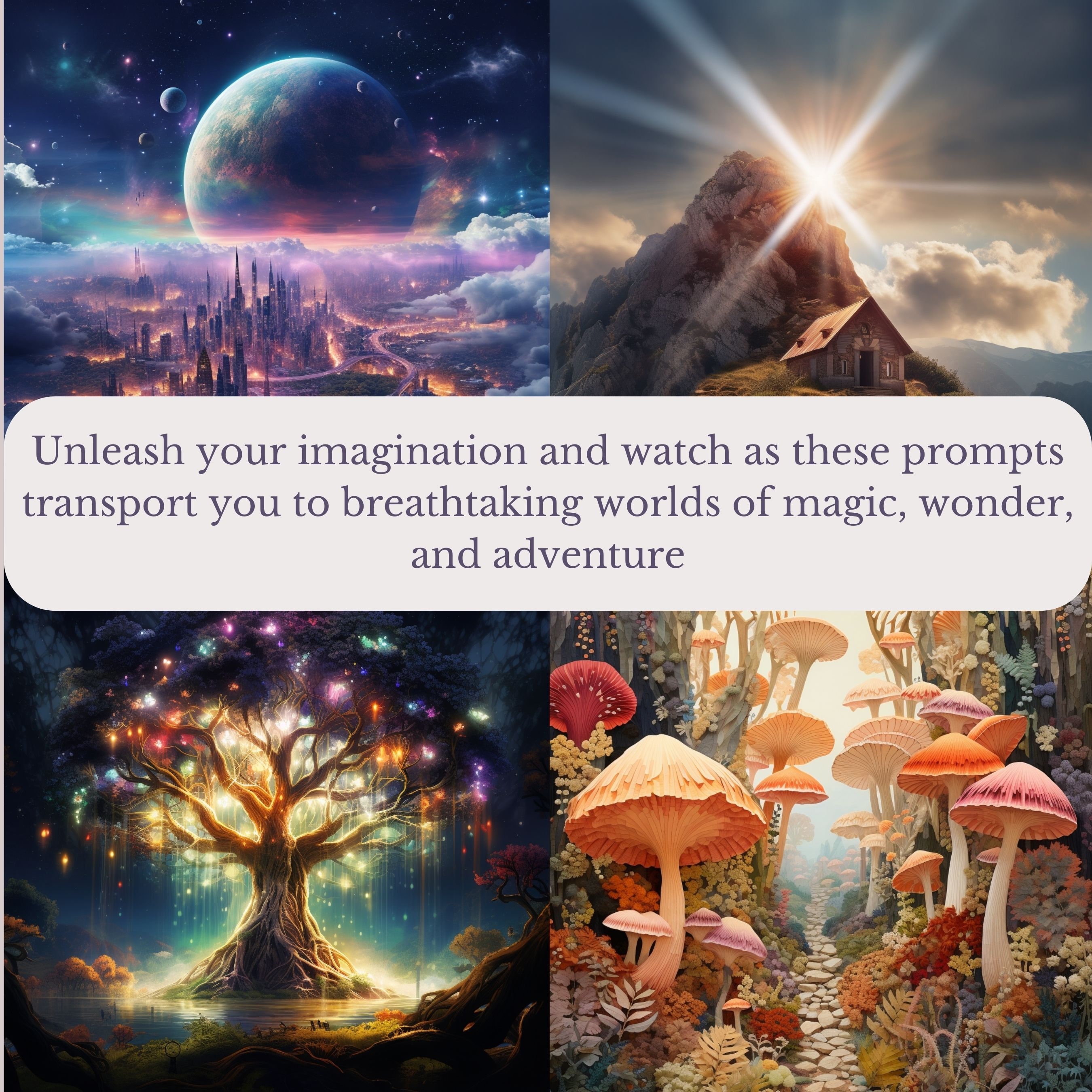 50 Midjourney Prompts, Fantasy Landscape Prompts, AI Art, Midjourney ...