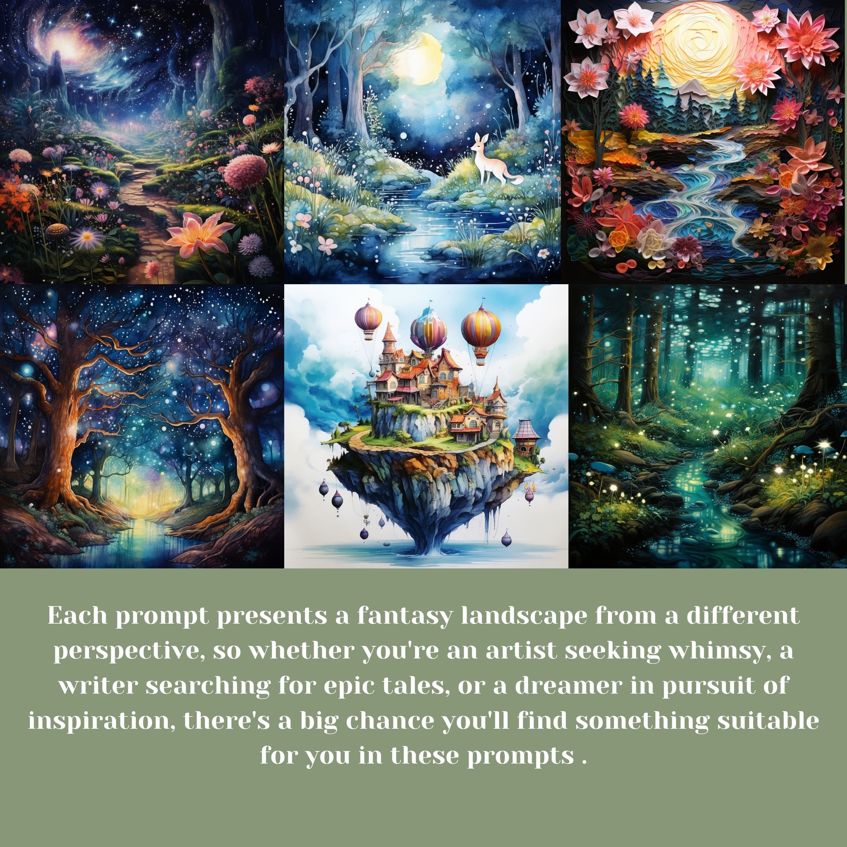 50 Midjourney Prompts, Fantasy Landscape Prompts, AI Art, Midjourney ...