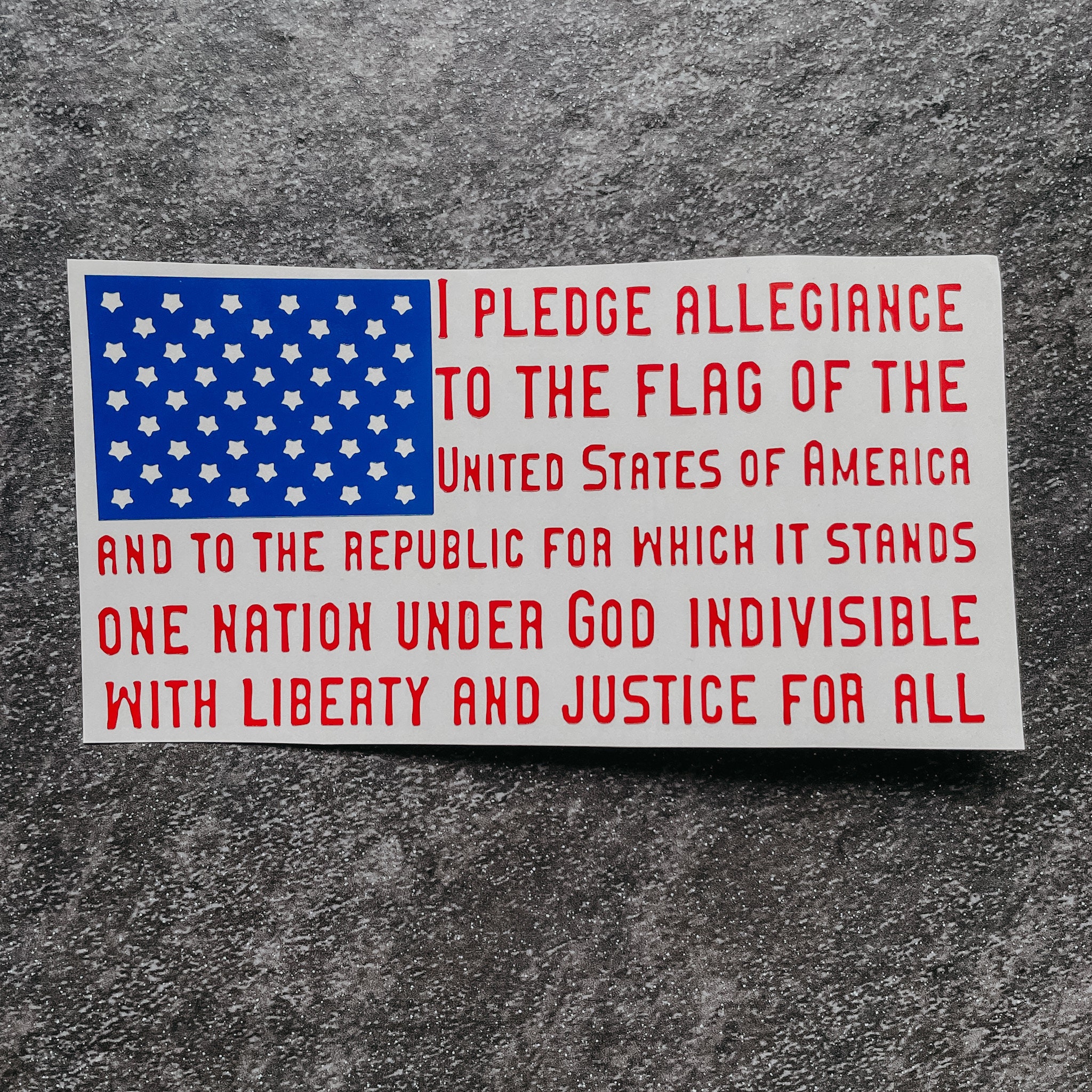 Pledge of Allegiance Decal, Pledge of Allegiance Label, American Flag ...
