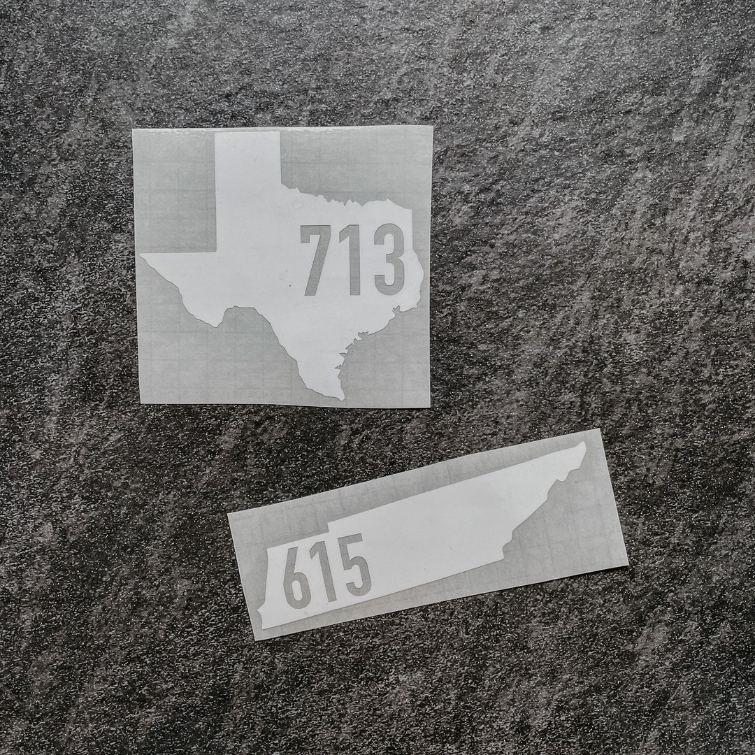 State Decals, Area Code Decal, State Labels, Car Decals, Zip Code ...