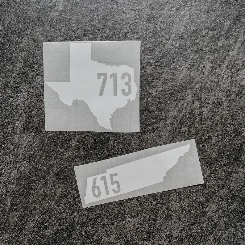 State Decals, Area Code Decal, State Labels, Car Decals, Zip Code ...