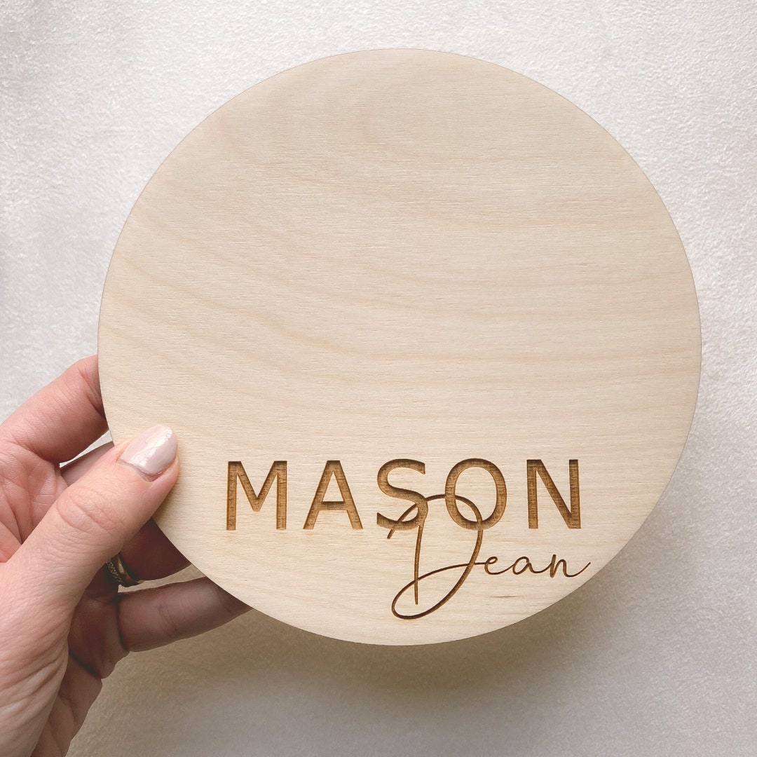 Personalized Newborn Footprint Round Fresh 48 Photo Prop Hospital Birth ...