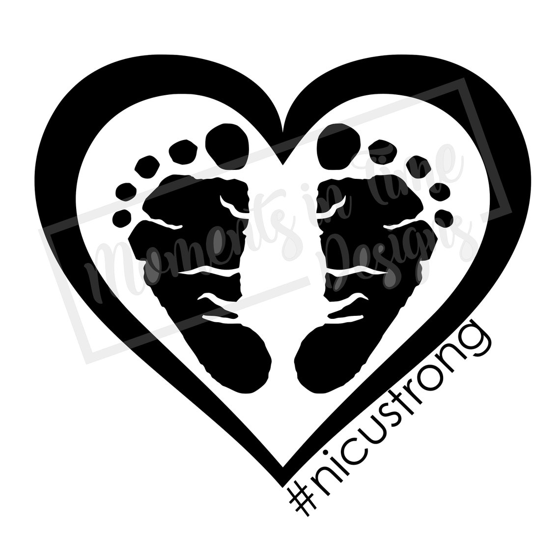Nicu Strong Baby Feet Heart SVG PNG JPEG Sublimation - Etsy