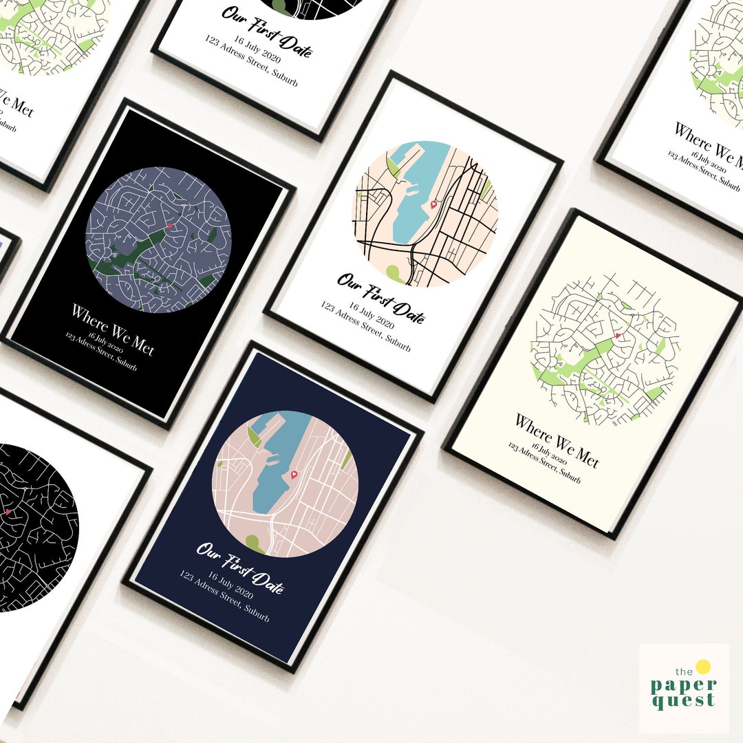 Custom Location Map Couples, Parents, Friends, Anniversary ...