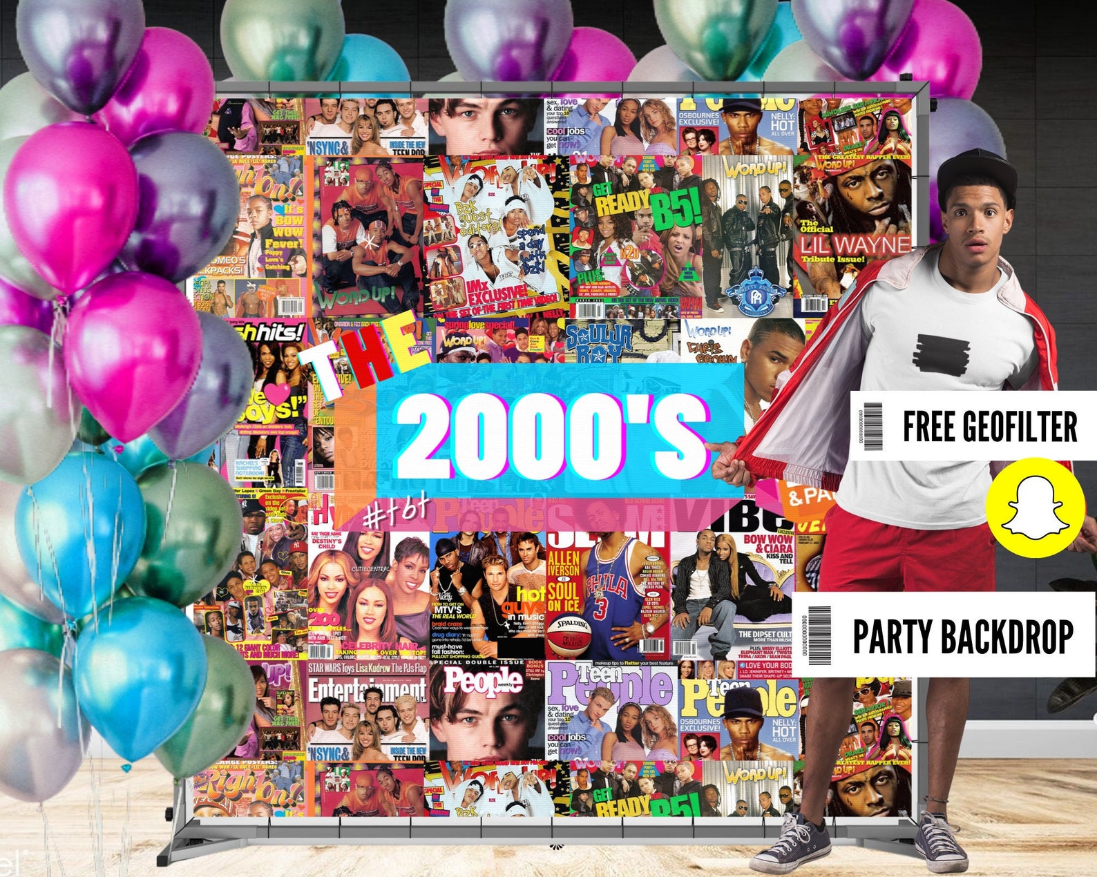 Y2K Party Backdrop: 2000s Hip Hop Theme - Custom Step and Repeat - Etsy