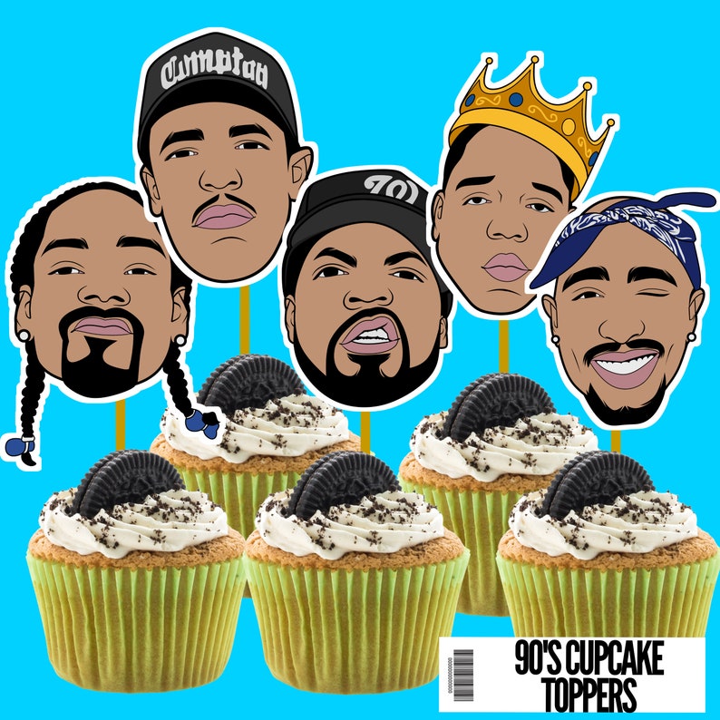 90s Hip Hop Party Cupcake Toppers: Digital Download - Etsy