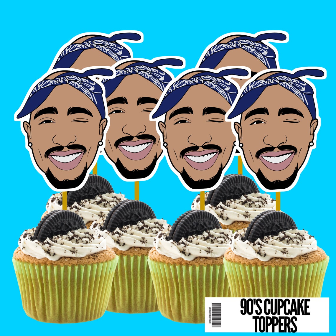 90s Hip Hop Cupcake Toppers: Tupac, Biggie, Dr. Dre (digital Download ...
