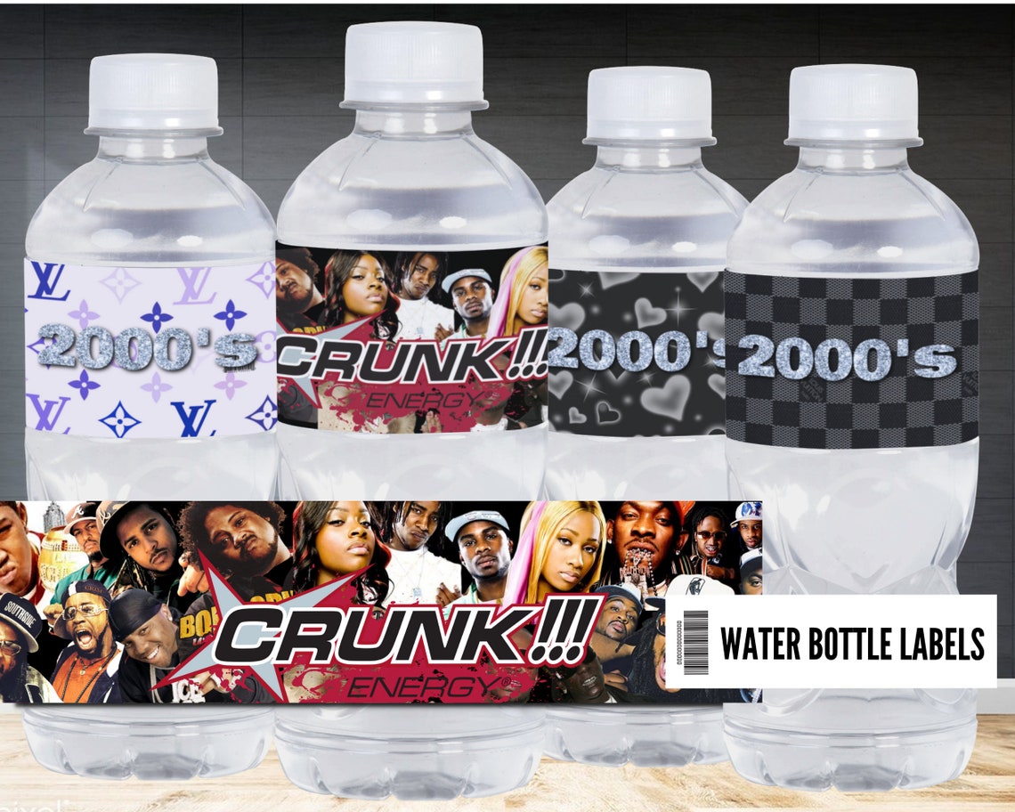 Digital Download Custom Water Bottle Labels Y2k Party water - Etsy