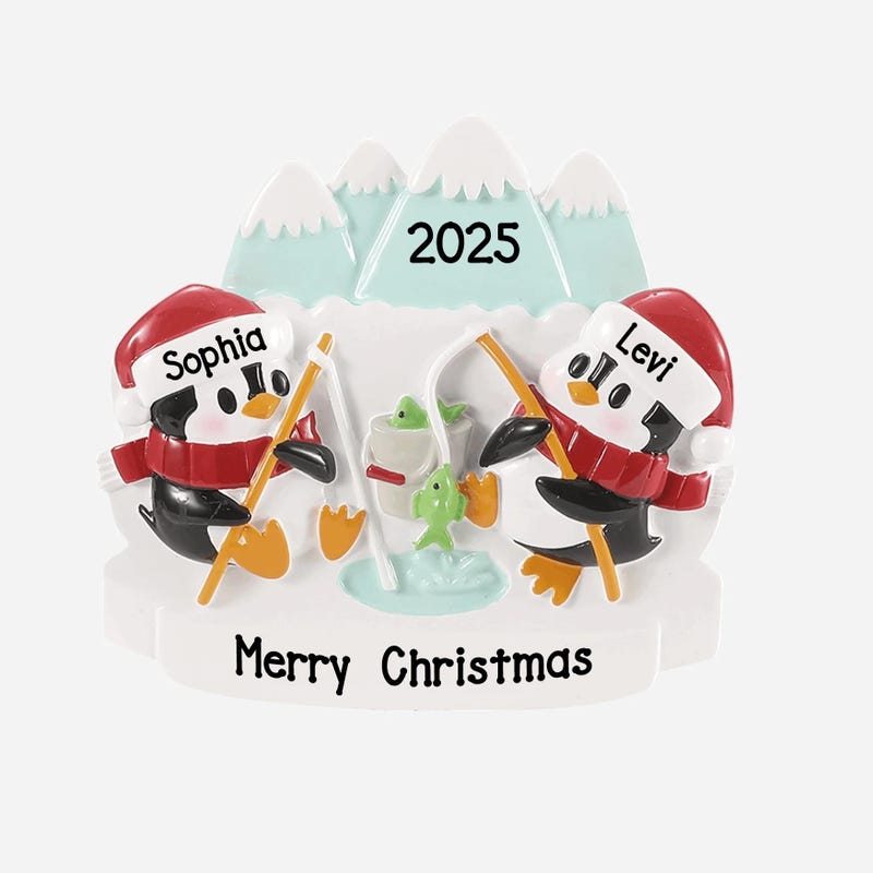Fishing Penguin Ornament - Etsy