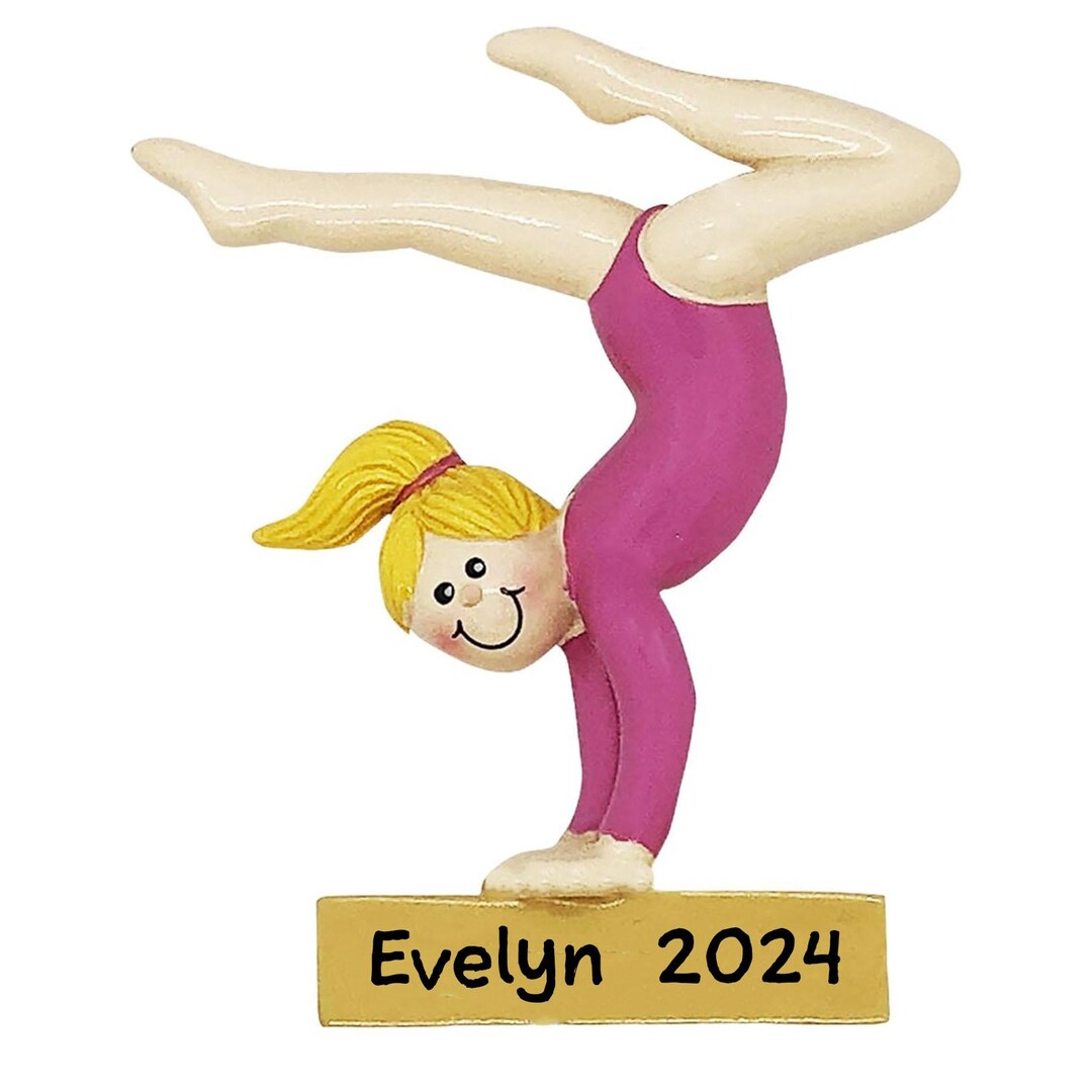 Personalized Gymnastics Ornament 2024, Blonde Gymnast, Gymnastics ...