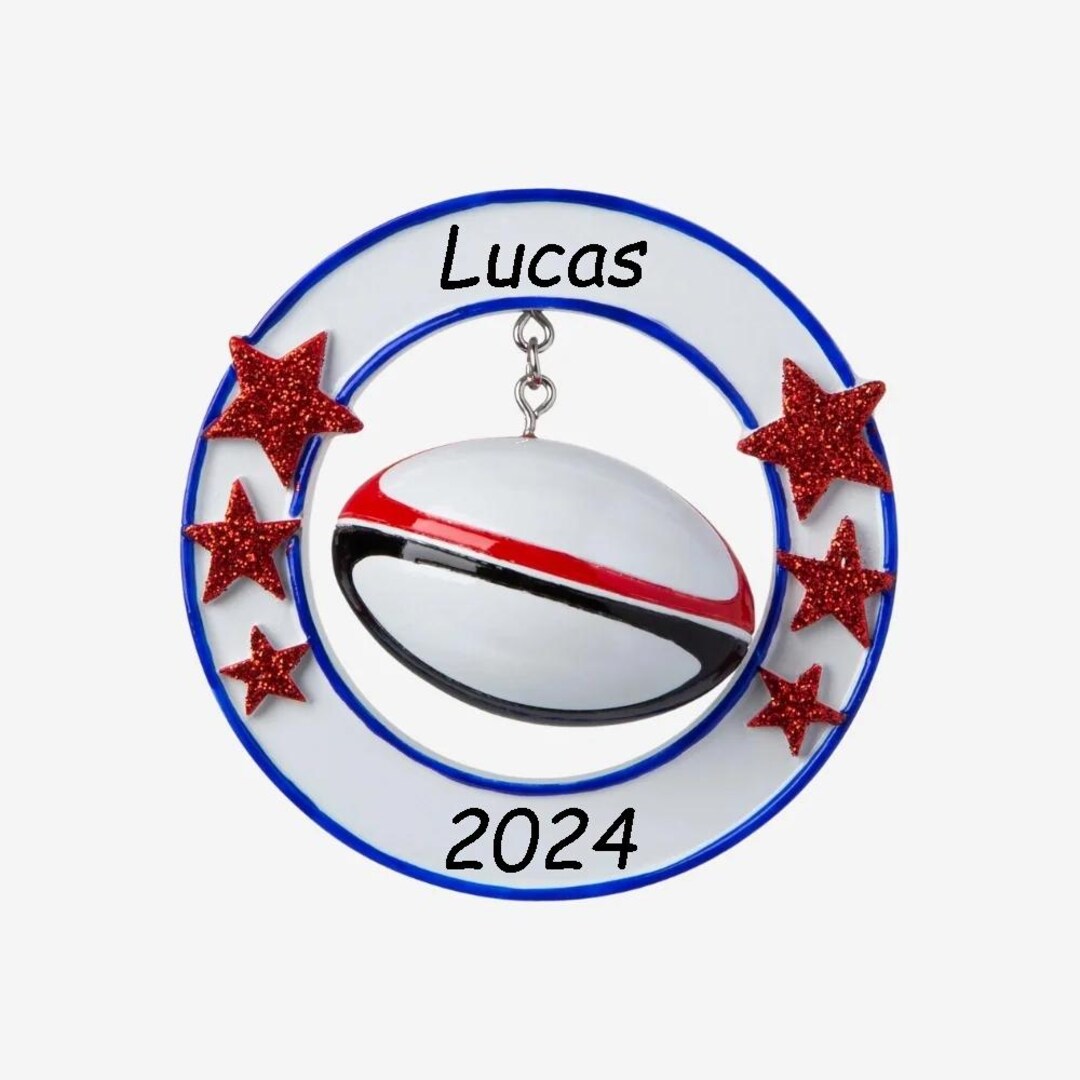 Personalized Rugby Ornament 2024 - Custom Sports Christmas Ornament ...