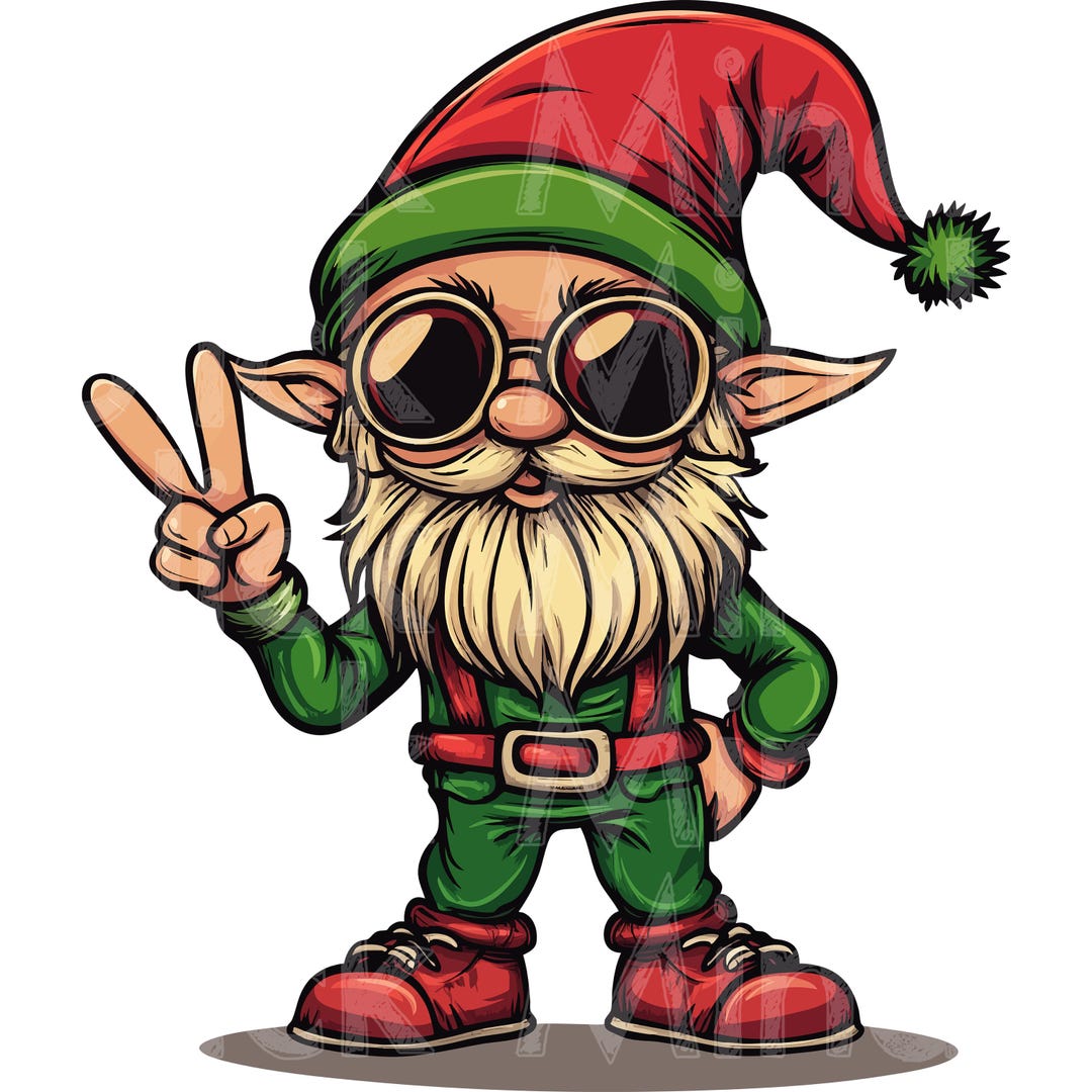Elf Peace Sign PNG: Christmas Sublimation Design (digital Download) - Etsy
