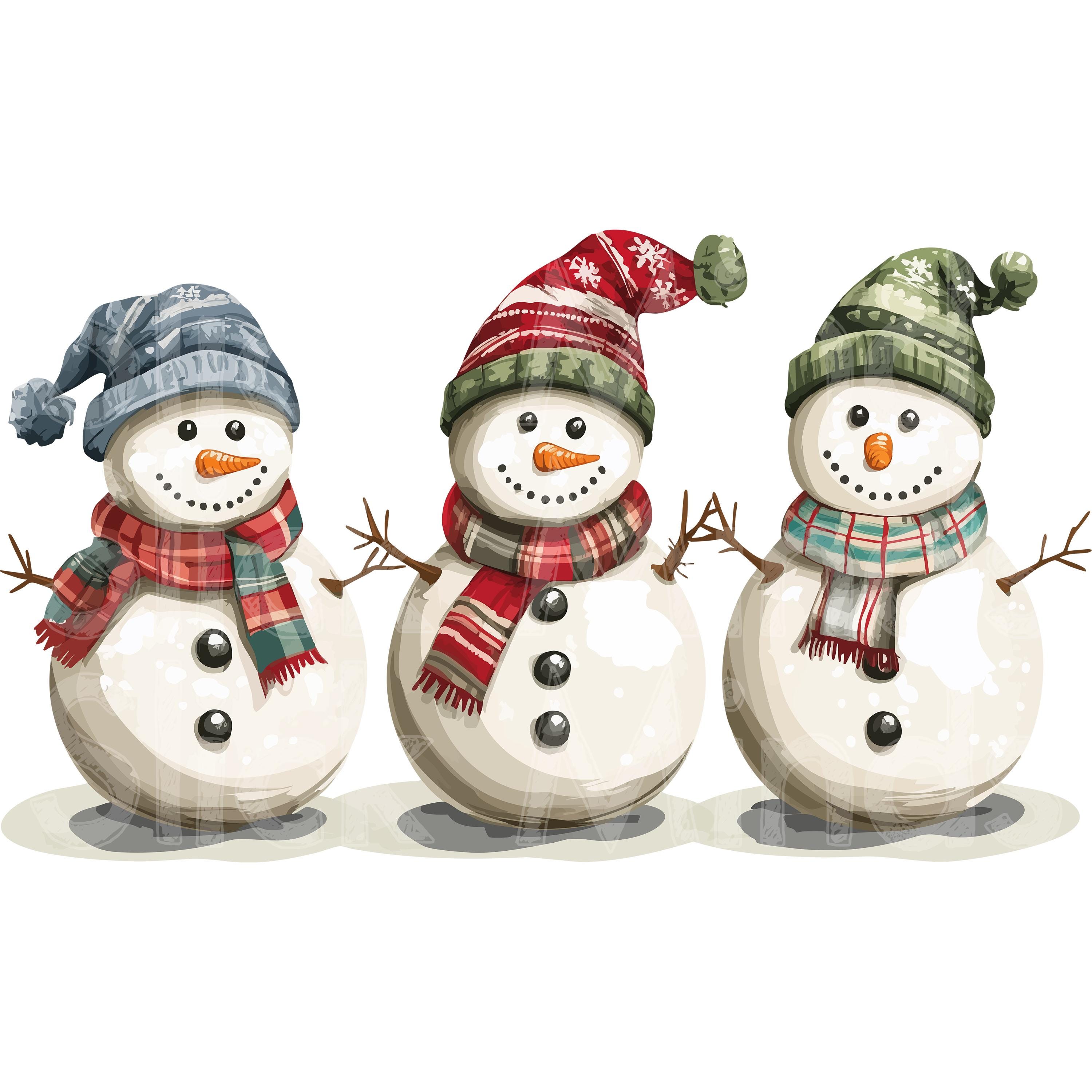 Three Snowmen PNG: Winter Holiday Sublimation Design (digital Download ...