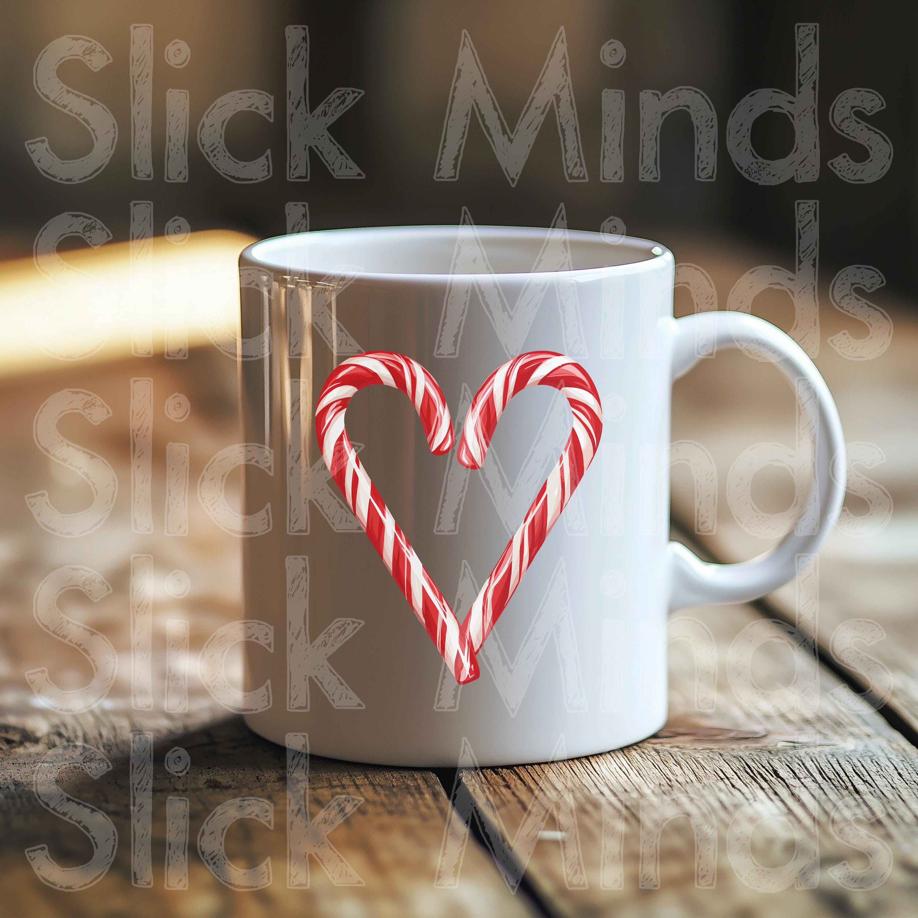 Candy Cane Heart - Christmas PNG, Holiday Sublimation Design, Festive ...