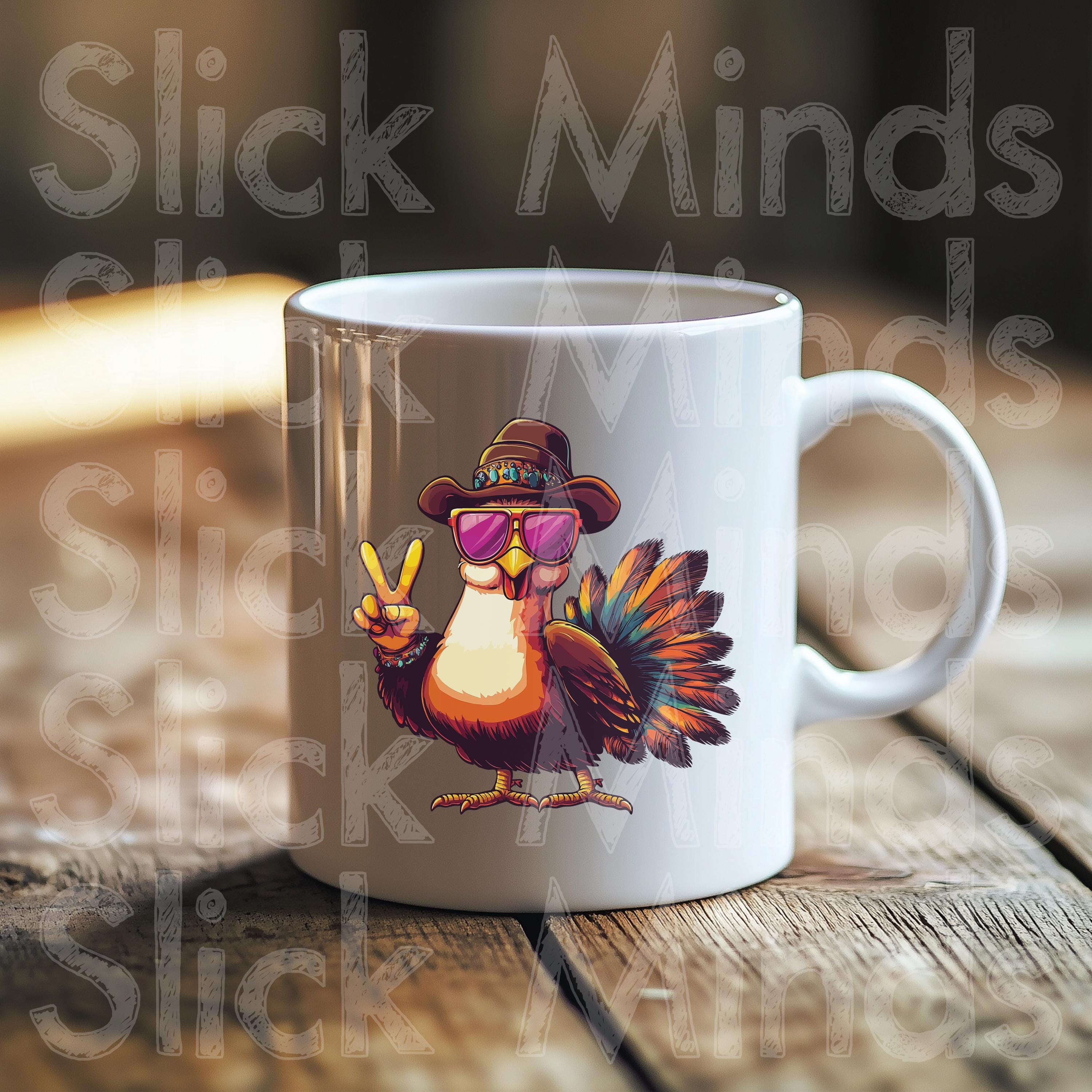 Thanksgiving Turkey Peace Sign PNG: Festive Holiday Sublimation Design ...