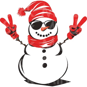 Snowman Peace Sign PNG: Christmas Sublimation Design (digital Download ...