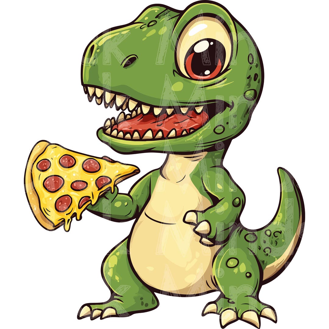 Dinosaur Holding Pizza - Funny Sublimation PNG, Dino Pizza Design for T ...