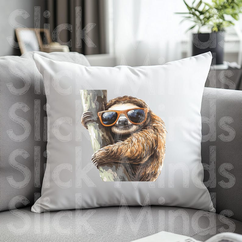 Sloth Hanging From a Tree - Cute Sublimation PNG, Lazy Animal Design ...