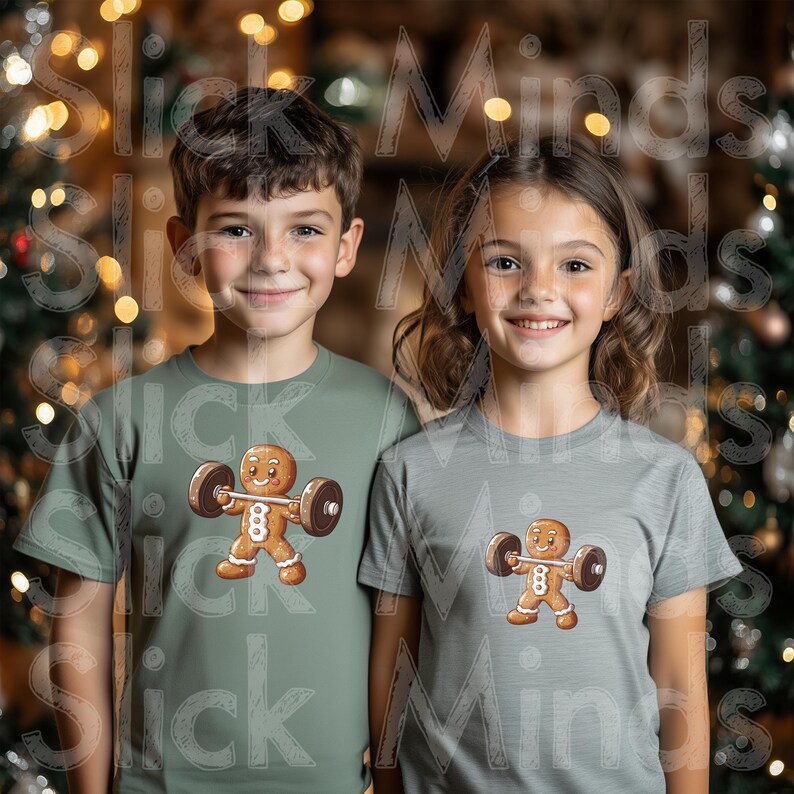 Gingerbread Man Lifting Weights: Christmas Fitness PNG (digital ...