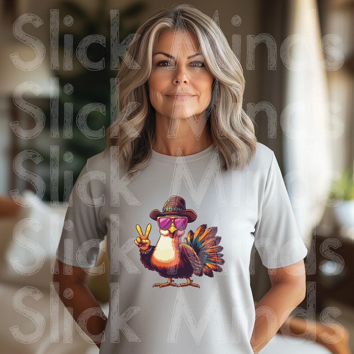 Thanksgiving Turkey Peace Sign PNG: Festive Holiday Sublimation Design ...