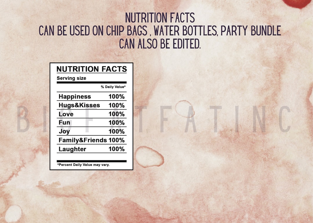 Nutrition Facts | PNG | PSD Editable File- Ready to Use| CHIP Bag ...
