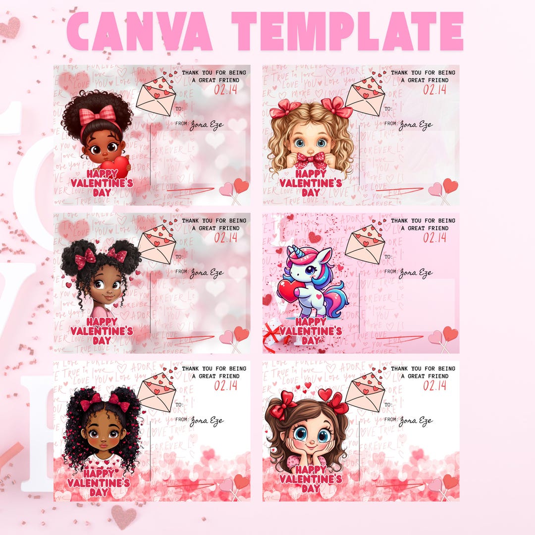 Valentine Day Canva Templates, 5x7 Valentine's Card, Valentine's Gift ...