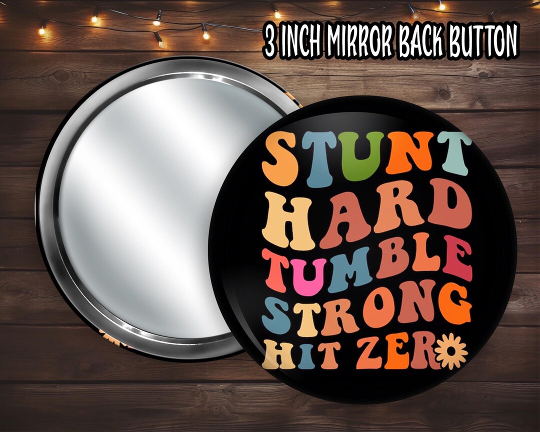 CHEER, STUNT HARD 3 Inch Mirror Back Button Cheer Stunt Hard, Cheer ...